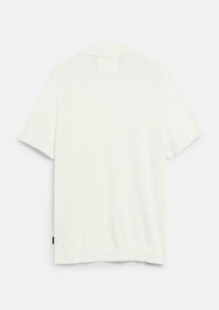 s.Oliver Kurzarmpullover Strickpullover Weiches Strick-Poloshirt aus Baumwoll-Seidenmix