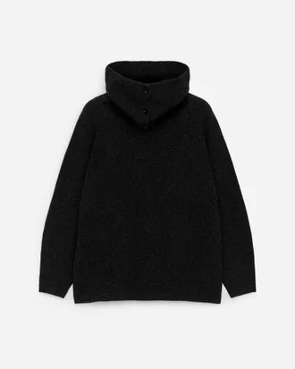 Arket Pullover Mit Umlegekragen -Grau
