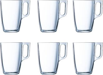 Luminarc Kaffeebecher f&uuml;r die Mikrowelle, Glas, 6 St&uuml;ck 32cl