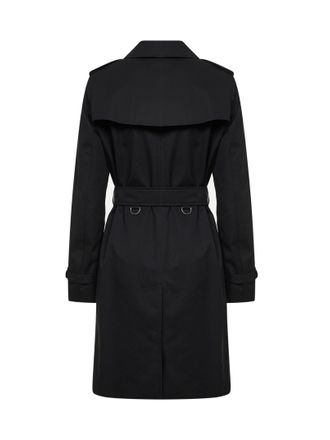 Burberry Womens Trench Coat Kensington Heritage Black Cotton & Raincoats