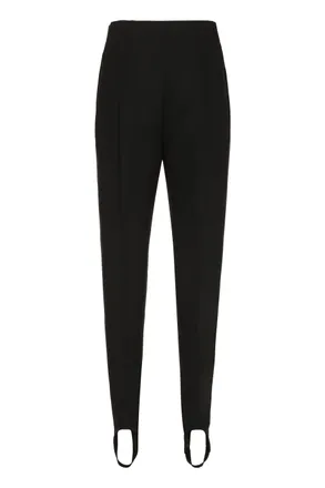Bottega Veneta Womens Trousers High-Rise Cotton Black Viscose Straight