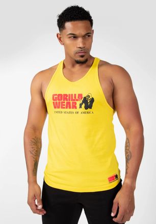 Gorilla Wear Classic Fitness Tank Top - gelb - Bodybuilding Sport Freizeit mit Logo Aufdruck leicht und bequem f&uuml;r optimale Bewegung aus Baumwolle, XXL