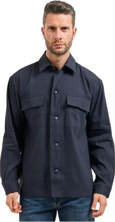 HUGO BOSS Homme, Chemises, Bleu, Taille: XL Chemise avec poches plaqu&eacute;es sur le devant