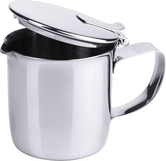 Contacto Edelstahl Sahnekännchen 15 cl mit Deckel Silber