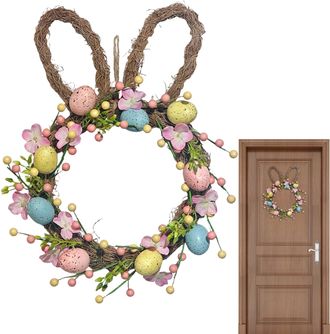 Generico Coronadeconejitos de Primavera - Blumengirlande mit Ostereiern, 25,4 x 40,6 cm, bunte Dekoration f&uuml;r die Eingangst&uuml;r, saisonal f&uuml;r zu Hause, Kr&ouml;nchen 