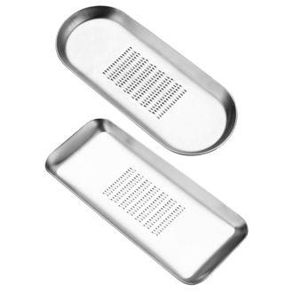 Happyyami 2 St&uuml;ck Edelstahl Ingwer und Knoblauchreibe Edelstahlk&uuml;chenreibe mit Vertiefter Platte Kompakt und Langlebig f&uuml;r Gew&uuml;rze Leicht zu Reinigen K&uuml;chenzube