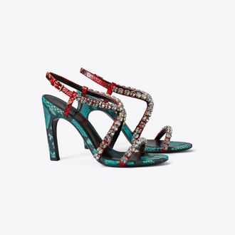 Tory Burch Damen Crystal Riemchensandalette