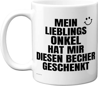 Stuff4 Mein Lieblings Onkel Tasse Nichte Neffe Geschenk - Lustige Geburtstagsgeschenke f&uuml;r Nichte Neffe, Geschenkidee - 11oz Kaffeetasse Keramik, Sp&uuml;lmaschin