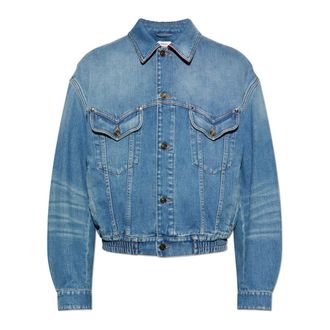 Versace Homme, Vestes, Bleu, Taille: M Blouson en denim