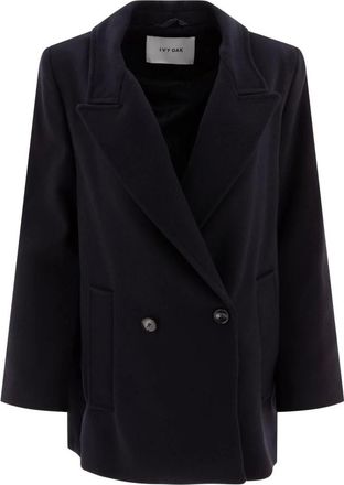 IVY OAK IVY Oak, Femme, Vestes, Bleu, Taille: 38 FR Manteau crois&eacute; en m&eacute;lange de laine