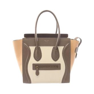 Celine Pre-owned Luggage Micro Shopper Leather Tote Bag - Femme - Pre-owned - Beige - Taille: ONE Size