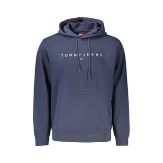 Tommy Hilfiger Linear Logo Embroidery Kangaroo Pocket Hoody - - Sweatshirts & Hoodies - Herren - Blau - 2XL