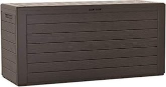 Prosperplast Gartenbaul 280 Liter Prosperplast Boardebox aus dunklem Ocker -Kunststoff 116 x 43,8 x 55 cm