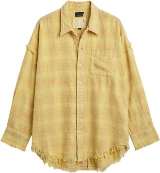 R13 Femme, Blouses et Chemises, Jaune, Taille: 36 FR Shredded Seam Drop Neck Shirt