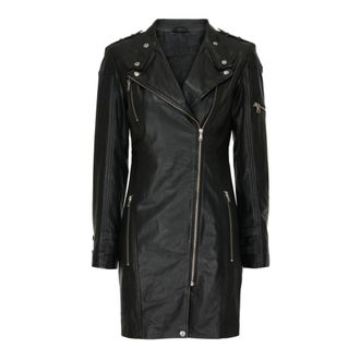 Notyz Lange Bikerjacke - - Jackets - Damen - Schwarzk - XL