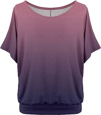 Generic T-shirt surdimensionn&eacute; &agrave; manches chauve-souris pour femme 2026, rose, XXL
