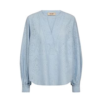 Mos Mosh MOS Mosh - Chemisier en Dentelle Skyway Yen Sina - Femme - Blouses et Chemises - Bleu - Taille: 38 FR