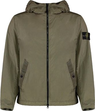 Stone Island Homme, Vestes, Vert, Taille: M Veste Imperm&eacute;able &agrave; Capuche