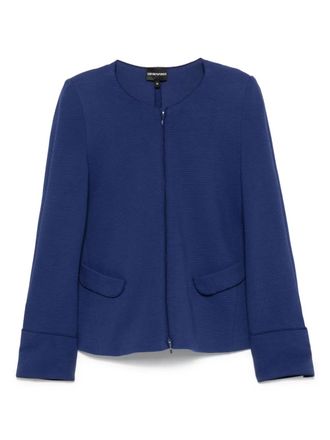 Emporio Armani Jacke aus Ottoman-Jersey - Blau