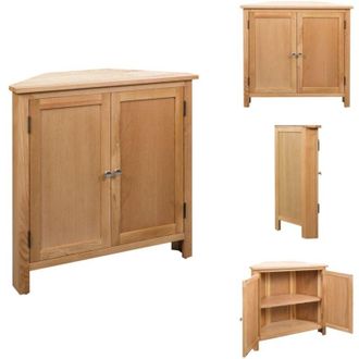 vidaXL Eckschrank 80x33,5x78 cm Massivholz Eiche - Holzschrank - Eckschrank - Wohnzimmerm&ouml;bel - Stauraum - Eichendimension