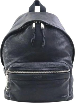 Saint Laurent unisex, Pre-owned, Noir, Taille: ONE Size Sac &agrave; dos en cuir Pre-owned