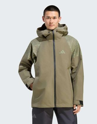 adidas Terrex xperior Hybrid Primeknit climaproof+ Jacke in Olive Strata-Gr&uuml;n