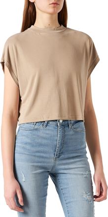 Urban Classics Damen Modal Short Tee - Extra kurzes Oversize T-Shirt aus leichtem Stoff, l&auml;ssiger Cropped Look, Softtaupe, 5XL
