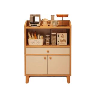 Generic Kleines Sideboard, umweltfreundliche Arbeitsplatte aus Holzwerkstoff, Aufbewahrungsschrank mit eingelassenen Rillen und unterschiedlichen H&ouml;hen, geeig
