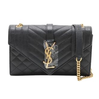 Saint Laurent Pre-owned Sac bandouli&egrave;re petit cuir matelass&eacute; chevrons - Femme - Pre-owned - Noir - Taille: ONE Size