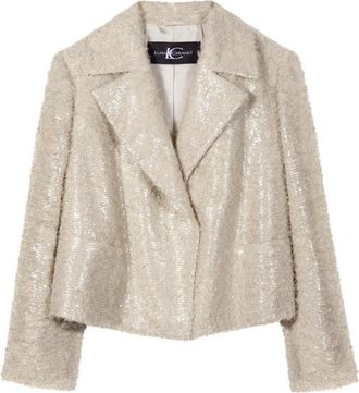 Luisa Cerano Femme, Vestes, Beige, Taille: 40 FR Pailletten Cabanjacke