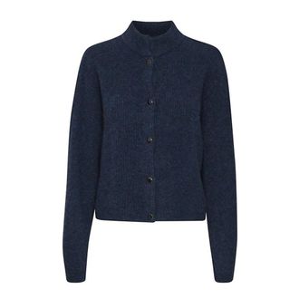 Gestuz Weicher Strick-Cardigan mit Kn&ouml;pfen - - Knitwear - Damen - Blau - L