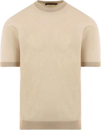 FILIPPO DE LAURENTIIS Homme, Pulls, Beige, Taille: 2XL Cotton Crew Neck Sweater