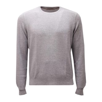La Fileria Hellgrauer Woll Rundhals Pullover - - Knitwear - Herren - Grau - M