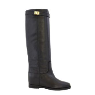 Via Roma 15 Gold Padlock Stiefel - - Shoes - Damen - Schwarzk - 38 EU