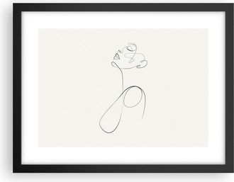 Arttor Poster Schwarzrahmen Linie Linie Frau Deko 40x30cm Wandposter Art Prints Wandbilder Dekoration Wohnzimmer Schlafzimmer K&uuml;che Wanddeko Bild Wand Kunstd