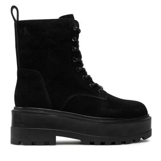 Calvin Klein Jeans Schn&uuml;rstiefeletten Calvin Klein Jeans Flatform Zip Laceup Mg S YW0YW01554 Schwarz