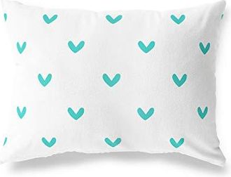 Bonamaison Le Jardin du Lin Kissen Zierkissenbezug Türkisweiß Kissenbezug, Weich Bequem, Für Zuhause Autos Büro Sofa Wohnzimmer Couch Schlafzimmer Dekor, 35x50 C