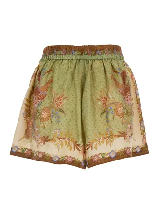 Zimmermann Womens Shorts Indra Relaxed Multicolour Silk