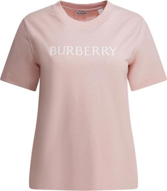 Burberry Femme, Tops, Rose, Taille: 40 FR Logo Cotton T-shirt