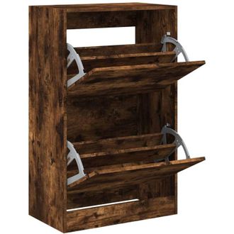 vidaXL Vidaxl - Armoire à chaussures chêne fumé 60x34x96,5 cm bois dingénierie