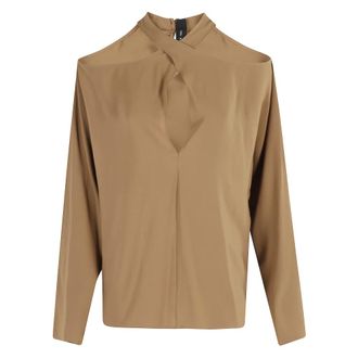 Federica Tosi Gewebter Kragen Seidenmischung Bluse - - Blouses & Shirts - Damen - Beige - S