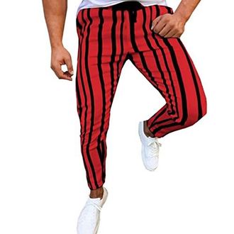 Generic Pantalon ray&eacute; noir et blanc pour homme, pantalon de costume, pantalon de jogging, coupe ajust&eacute;e, confortable, streetwear, randonn&eacute;e, affaires et loisi