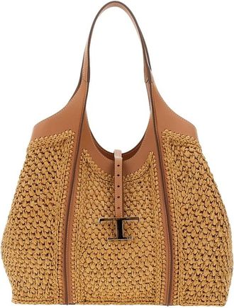 Tod's Femme, Sacs, Brun, Taille: ONE Size T Timeless Shopping Bag