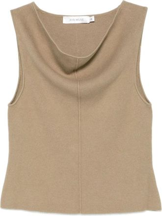 Aya Muse Femme, Tops, Beige, Taille: 36 FR Off Shoulder Seam Top
