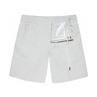 Orlebar Brown Seersucker Welle Blau/Wei&szlig; Sand Streifen - - Shorts - Herren - Wei&szlig; - W34