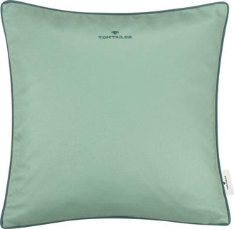 Tom Tailor Deko Kissen Dove Signature - 2er Set Kissenbezug 40x40 lindgr&uuml;n - Deko Wohnzimmer - ohne F&uuml;llung - Pflegeleichte Kissenh&uuml;lle