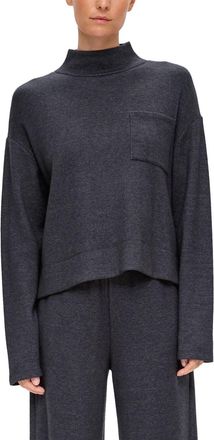 s.Oliver Damen Sweatshirt mit Stehkragen Grey, 44