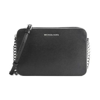 Michael Kors Femme, Sacs, Noir, Taille: ONE Size Sac bandouli&egrave;re Jet Set Large en cuir Saffiano