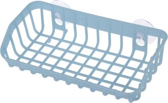 Soimiss Multifunktionales Aufbewahrungsregal mit Doppel Saugnapf Kunststoff Organizer mit Ablauflöchern Tragkraft für Küche und Bad Wandmontage ohne Bohren Bl