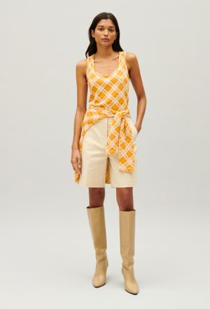 Claudie Pierlot Tanktop Karomuster in Gelb